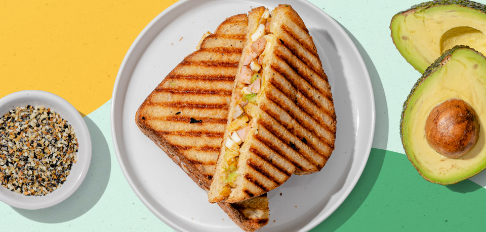 Pressed Avocado Ham Sandwich