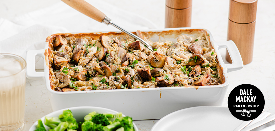 Chicken, Mushroom and Rice Casserole